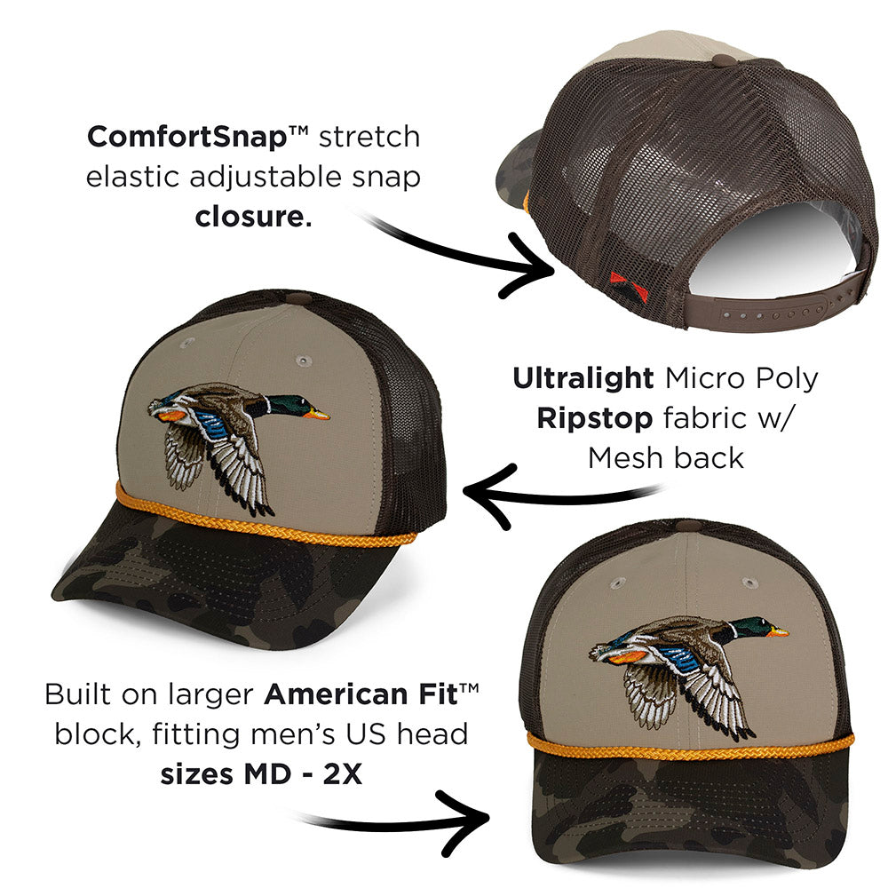 Drake Mallard Duck Hat 6-Panel Mesh back Rope Cap – Stillwater Fly Shop
